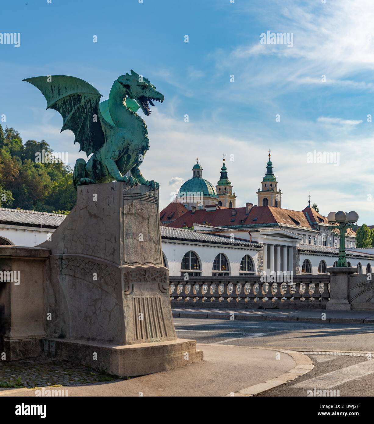 A picture of one of the dragons that decorate the Dragon Bridge Stock ...