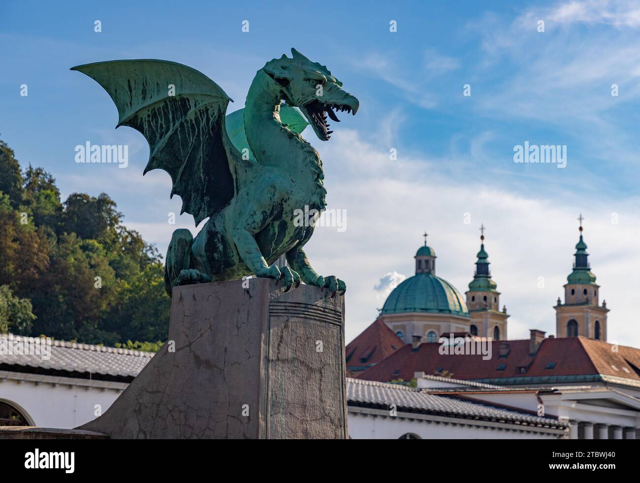 A picture of one of the dragons that decorate the Dragon Bridge Stock ...