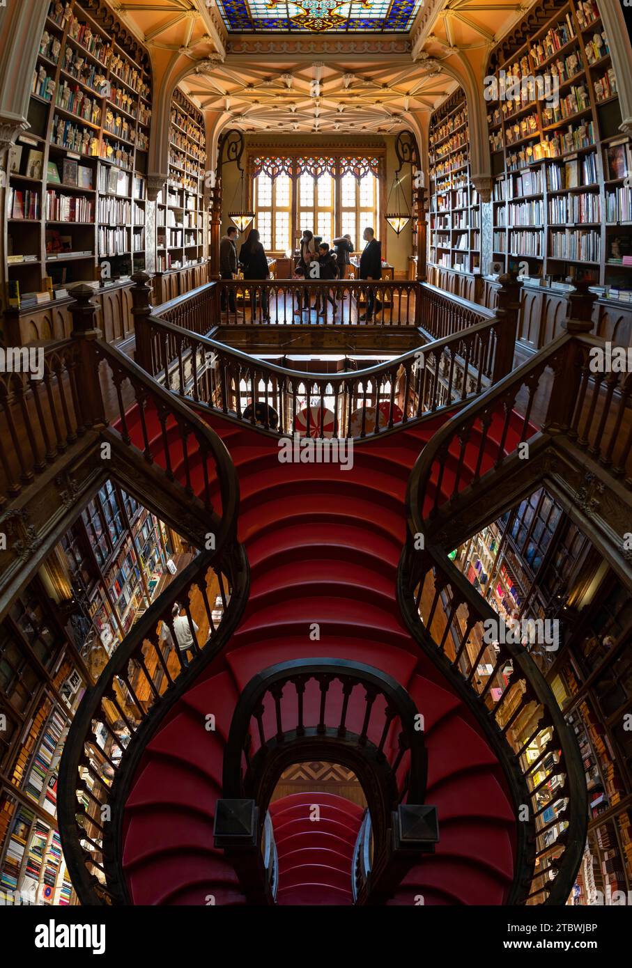 A panorama picture of the iconic Lello Bookstore in Porto Stock Photo ...