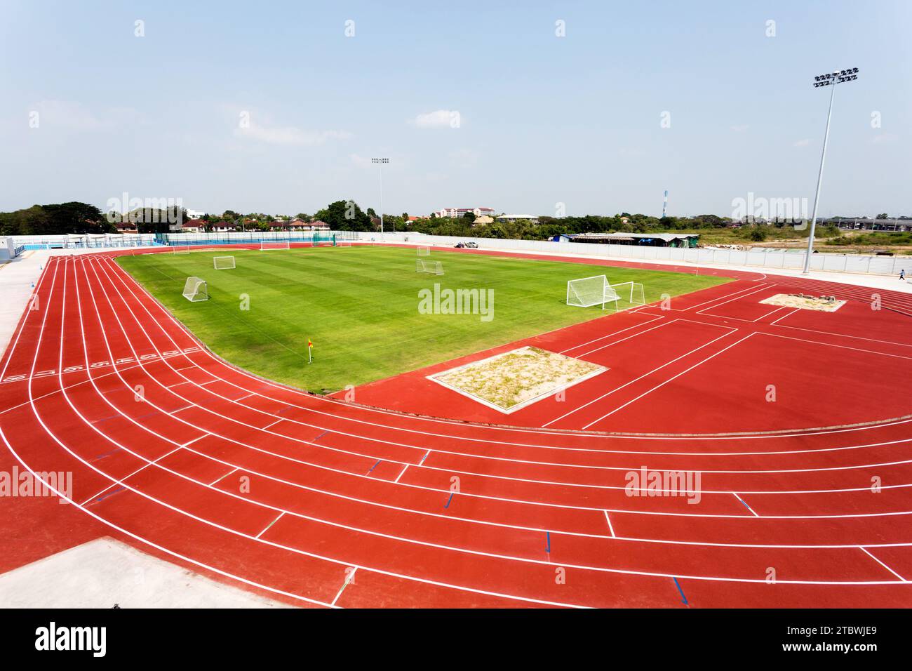Bangkok, Thailand - March 9, 2018: Outdoor oval running track and ...