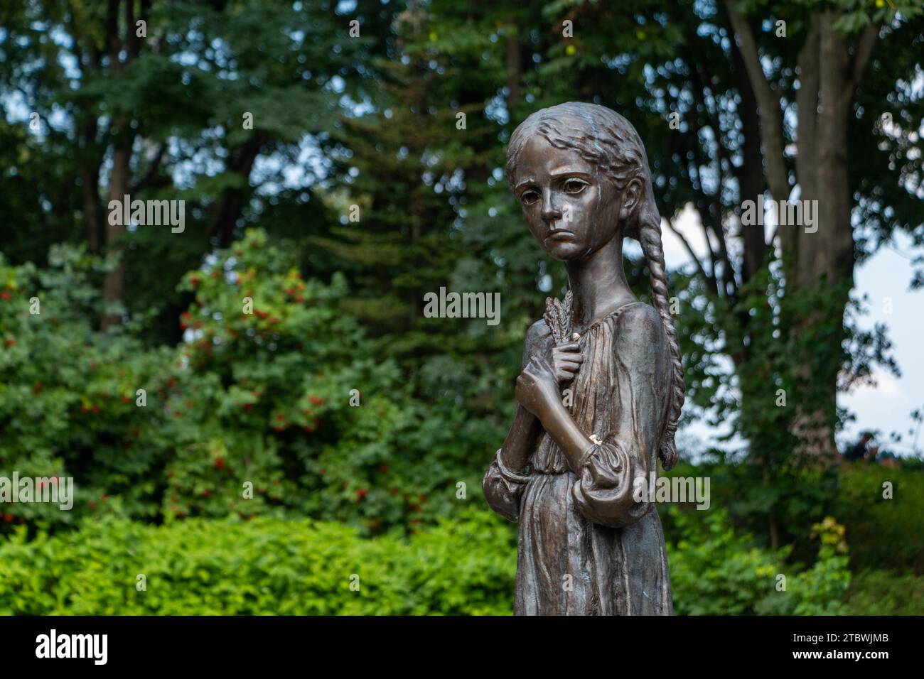 A picture of the statue of a little girl at the Holodomor Genocide ...