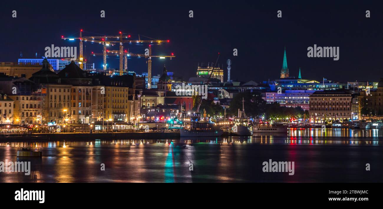 A picture of Stockholm at night, showing parts of Gamla stan and ...