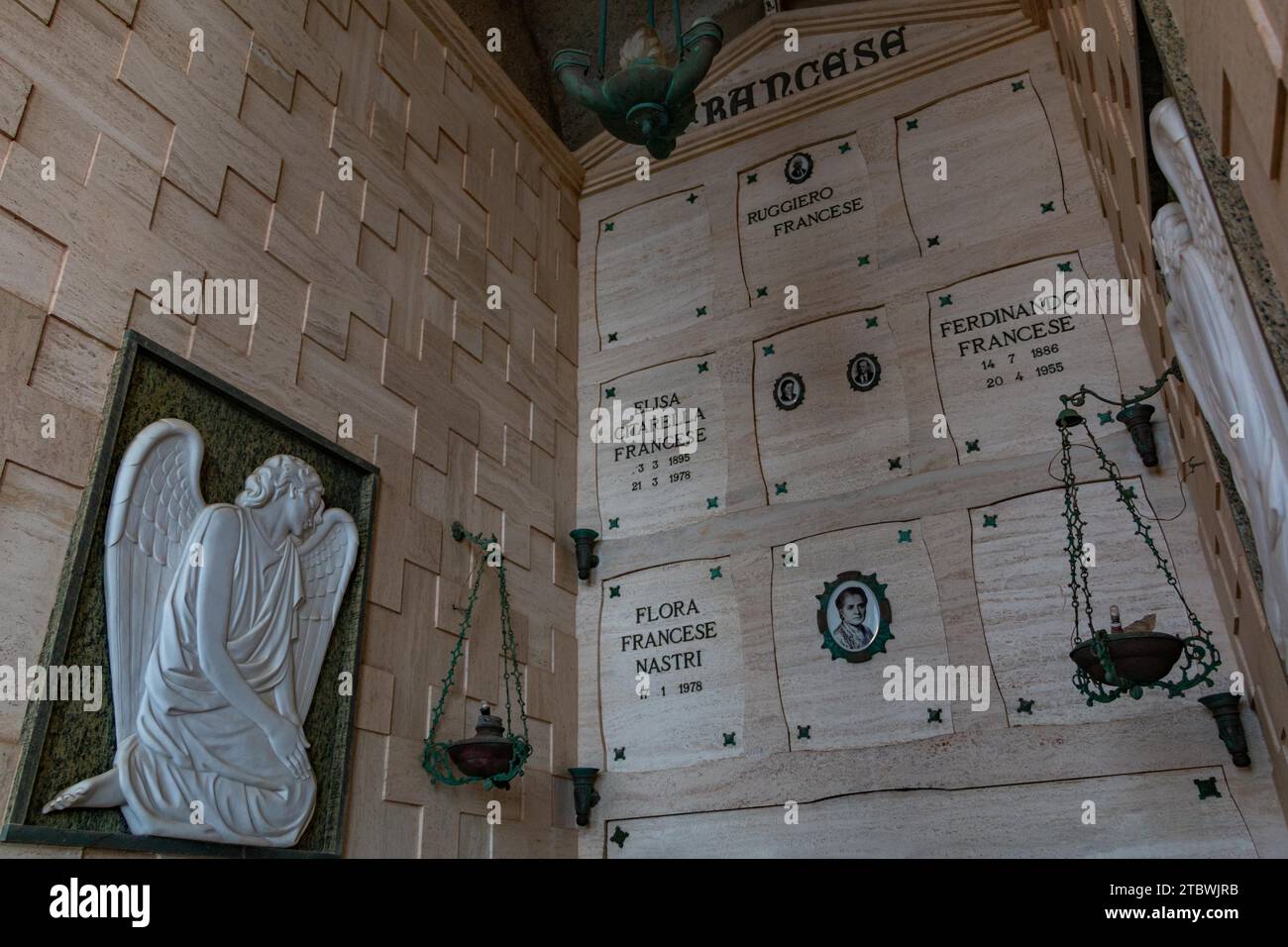 A picture of a grave room in the Amalfi Cemetery, in the town of Amalfi ...