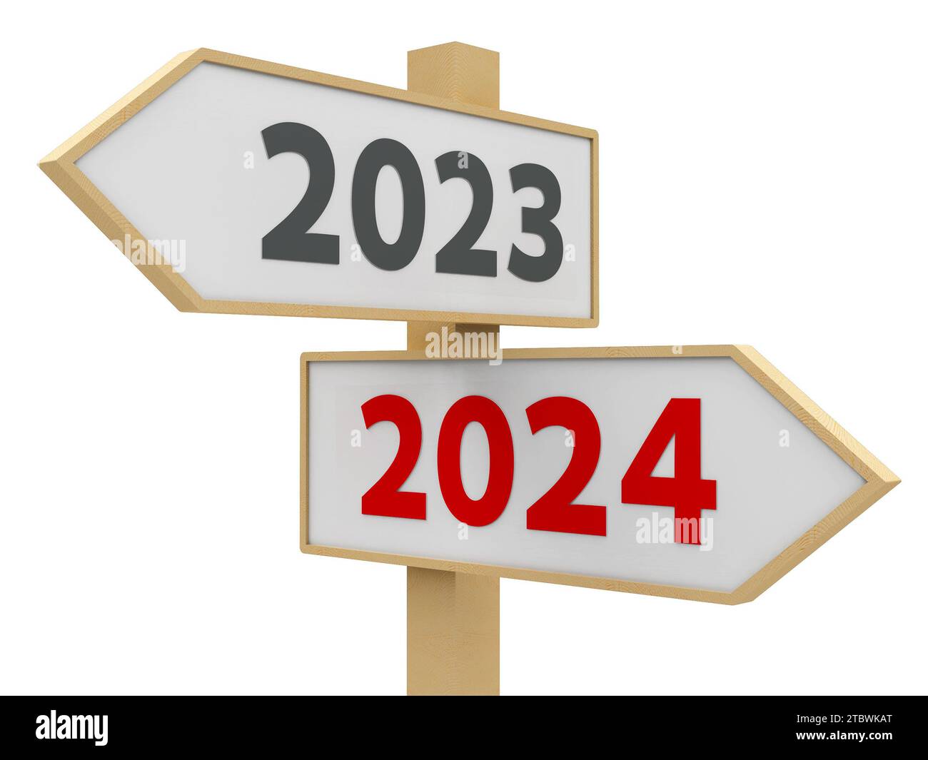 Road sign with 2023-2024 change on white background represents the new ...