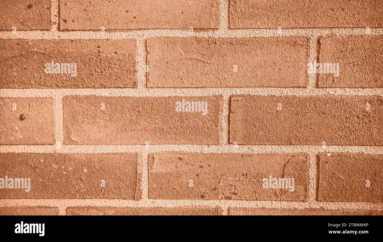 The background of the brick wall. Image toned in Peach Fuzz color of ...