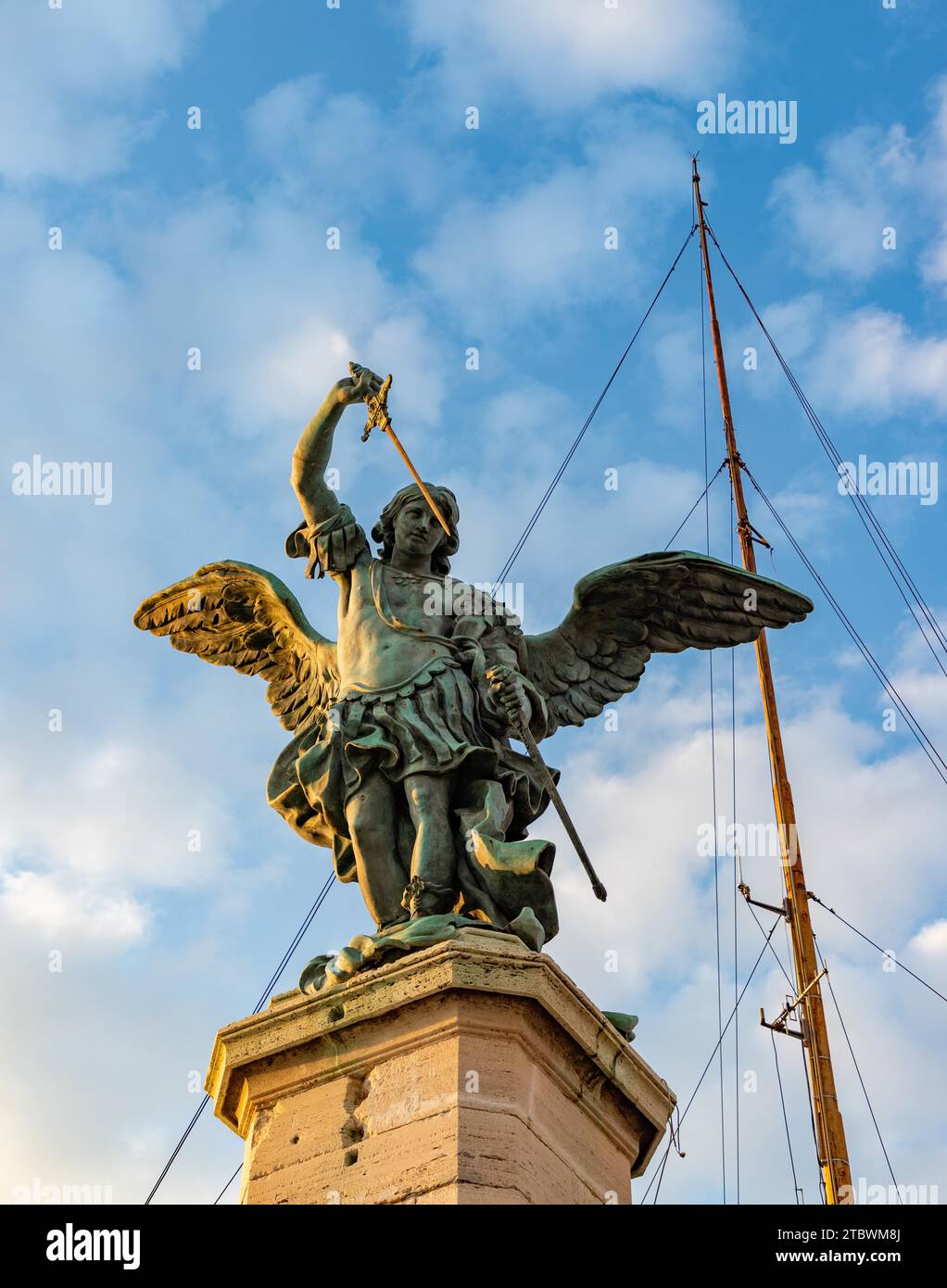 Archangel michael atop castel hi-res stock photography and images - Alamy