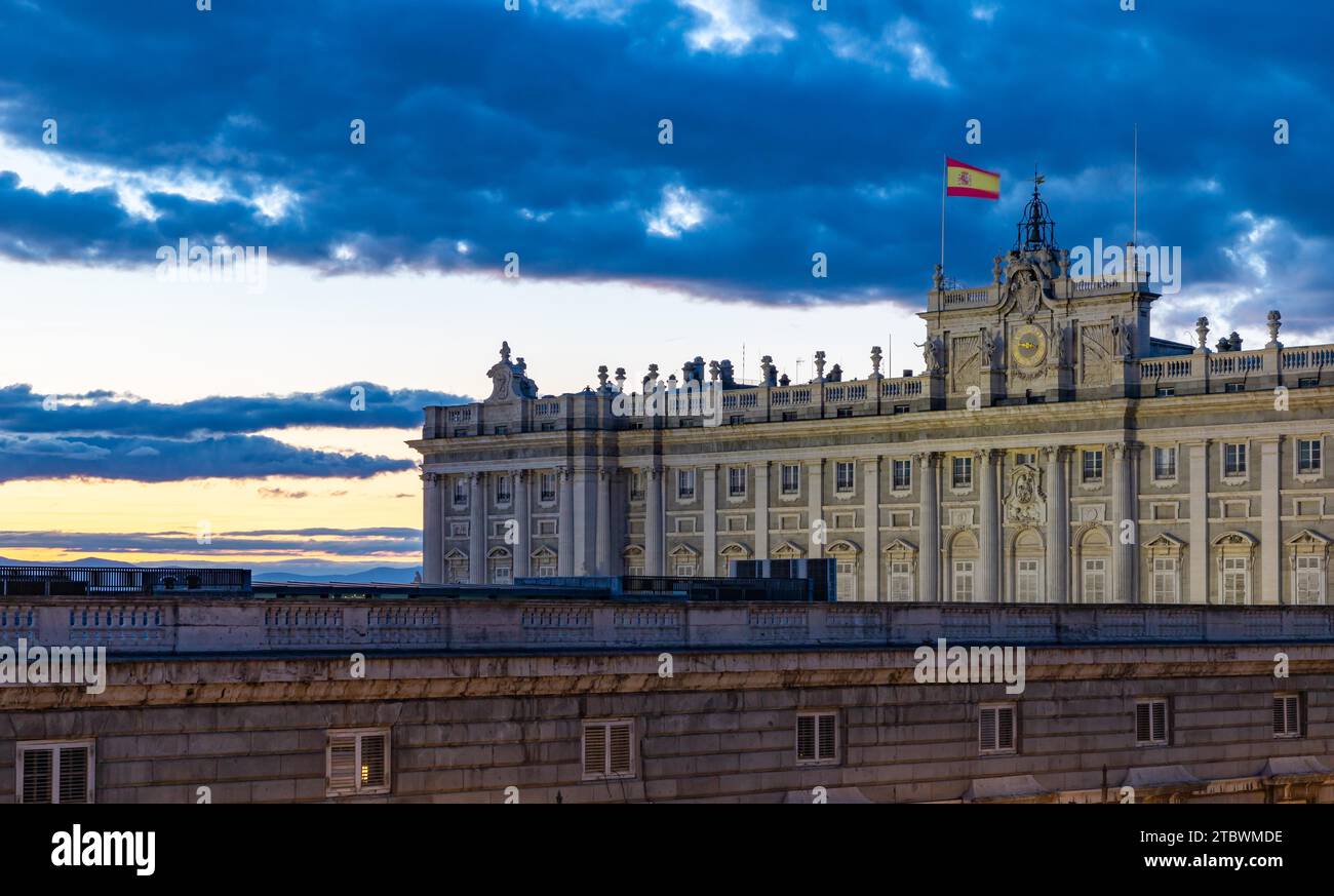 Madrid royal palace sunset hi-res stock photography and images - Alamy