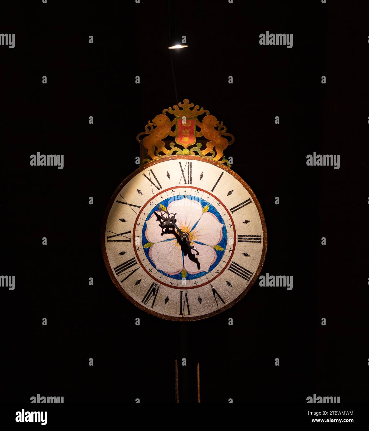 A picture of an old clock on display at the Tower Clock Museum in St ...