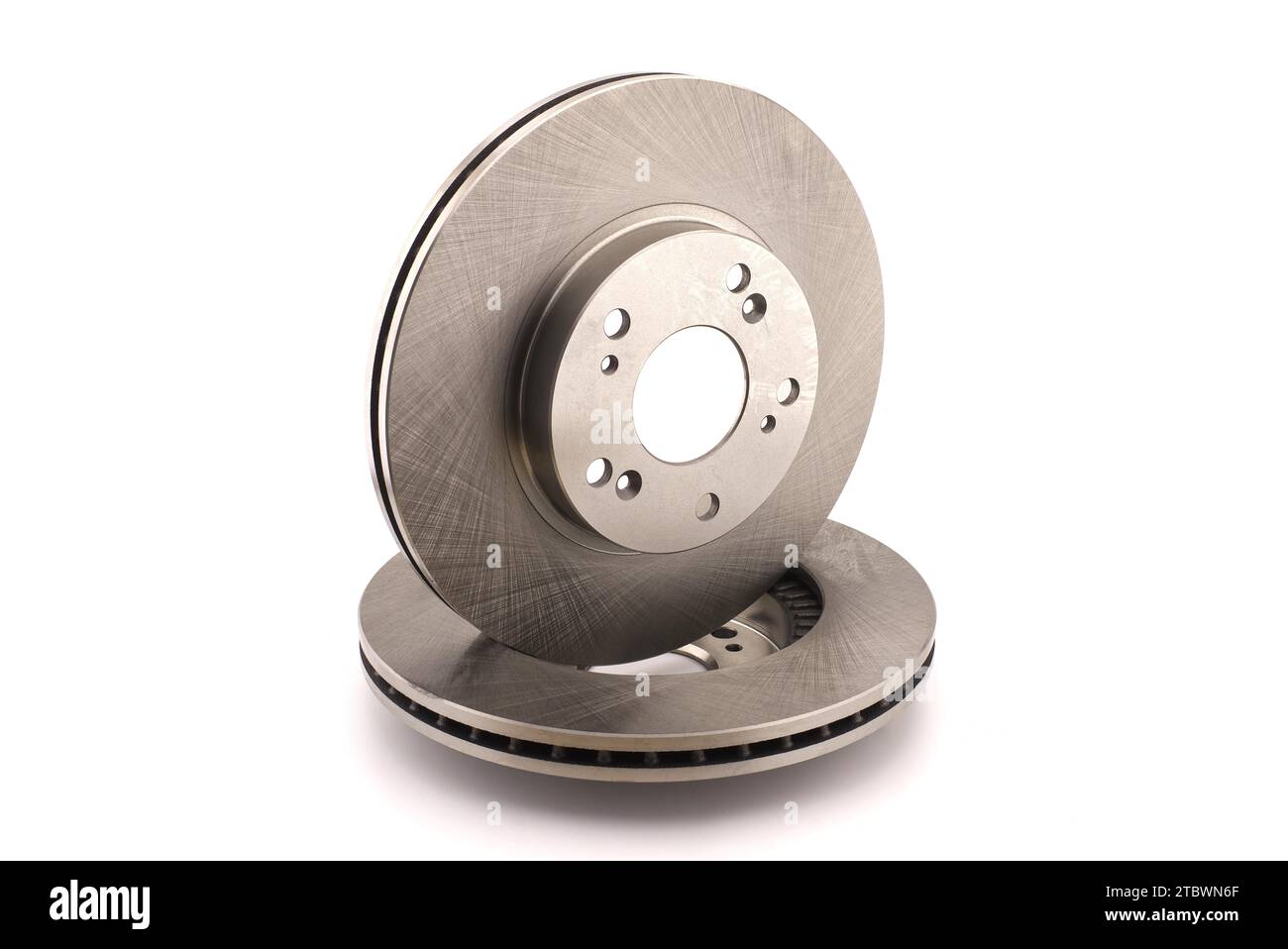 A pair of car brake disc isolated on white background. Auto spare parts ...