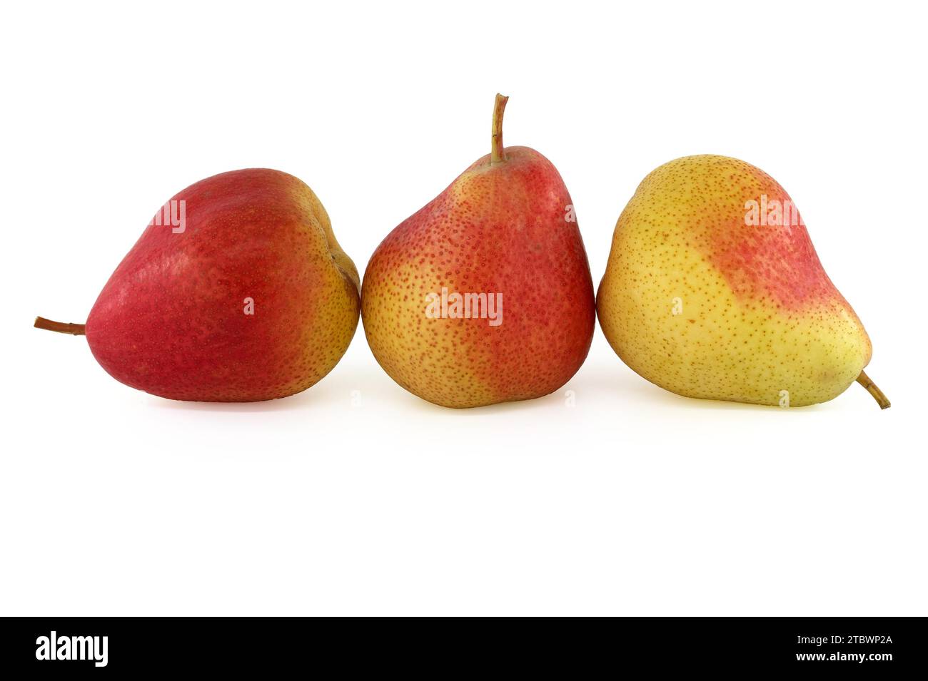 Three fresh ripe pears with stem isolated on white background Stock ...