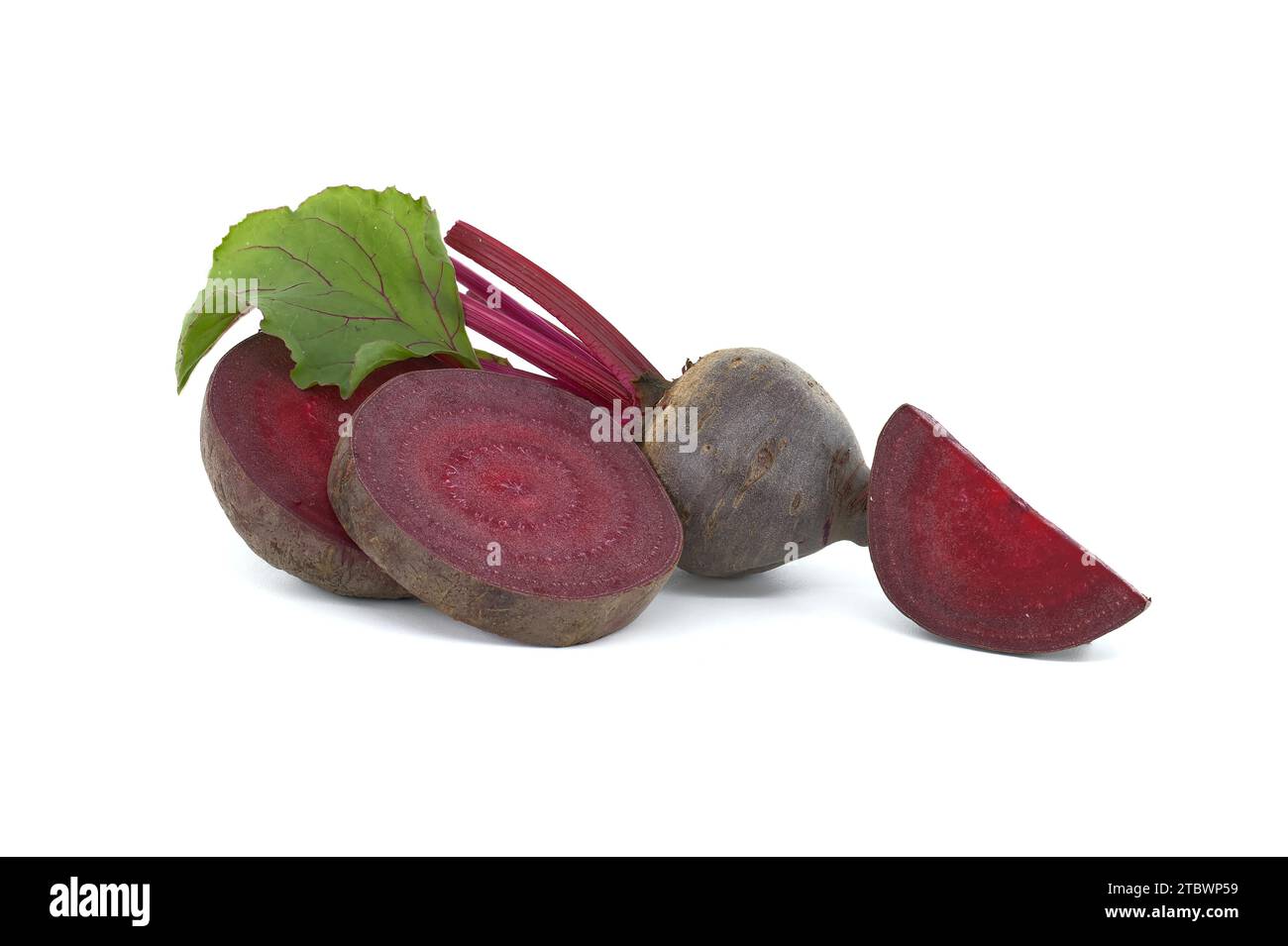 Sliced and whole fresh beet, beetroot isolated on white background ...