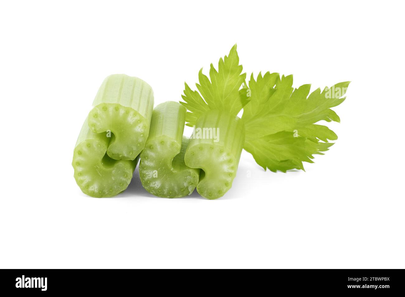 Fresh celery stalks with leaves isolated on white background Stock ...