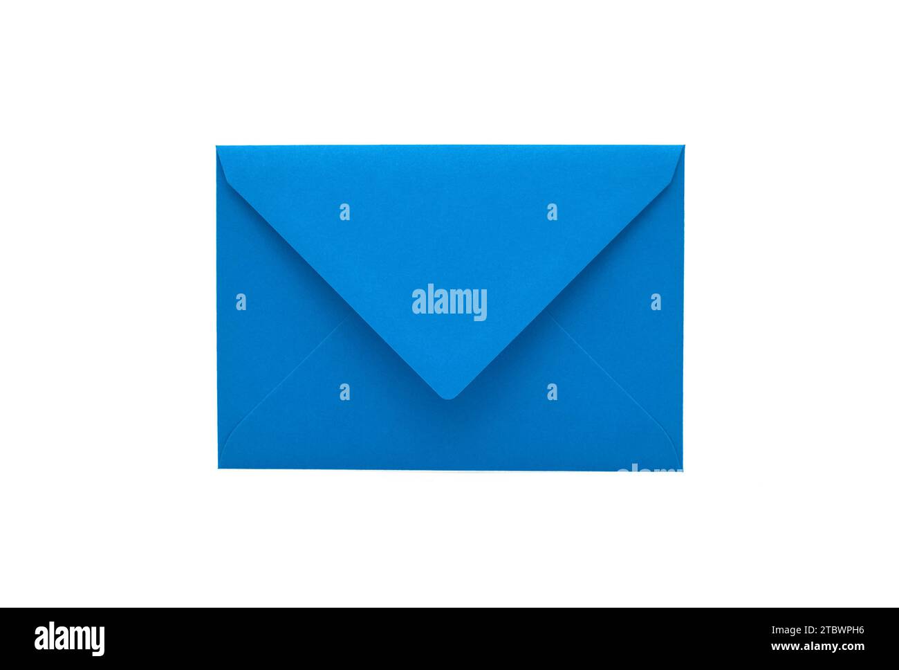 Blue paper envelope isolated on white background Stock Photo - Alamy