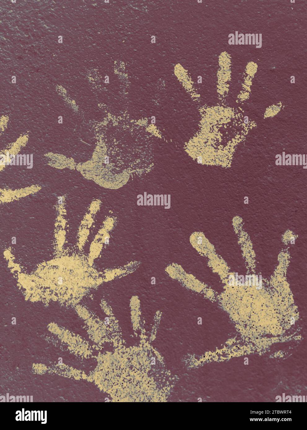 Color background of children's handprints. Multi colored hand prints ...