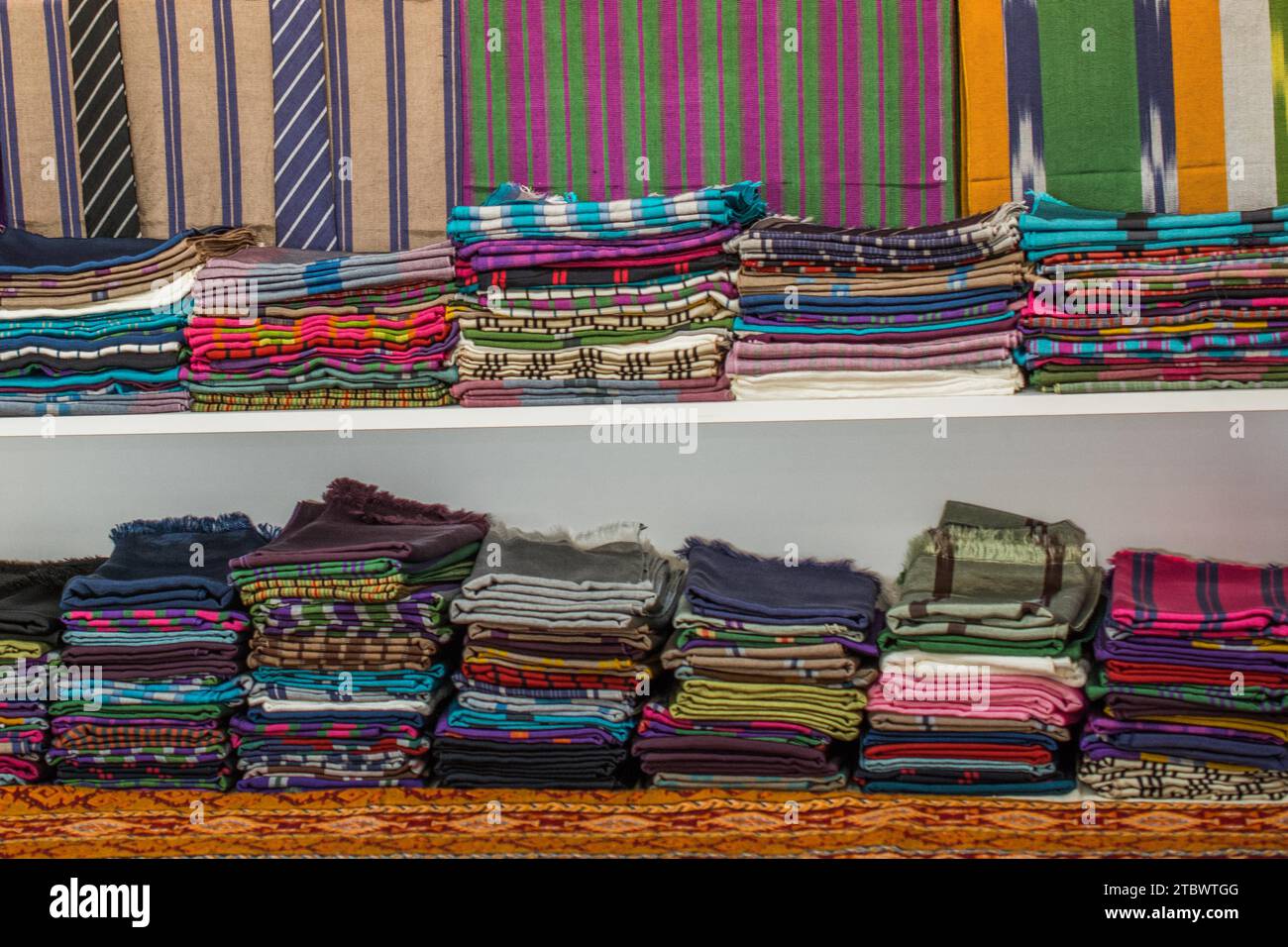 Examples of colorful fabric of various color and type Stock Photo - Alamy