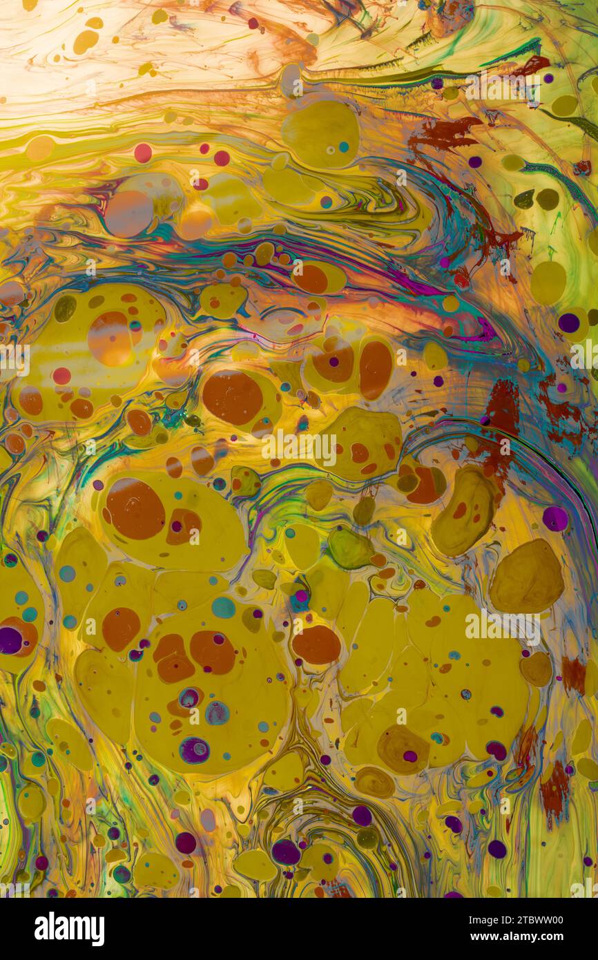 Traditional Ottoman Turkish marbling art patterns as abstract colorful ...