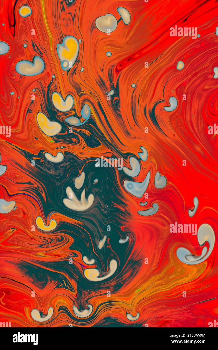 Traditional Ottoman Turkish marbling art patterns as abstract colorful ...