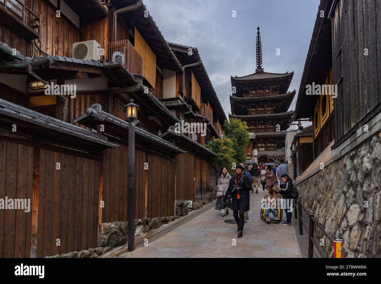A picture of the narrow street near the Hokan-ji Temple, also known was ...