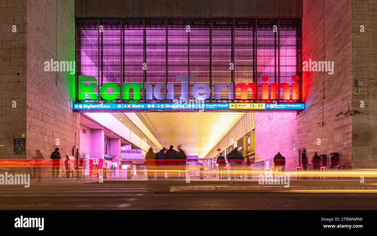 A picture of the lateral entrance of the Roma Termini station and ...