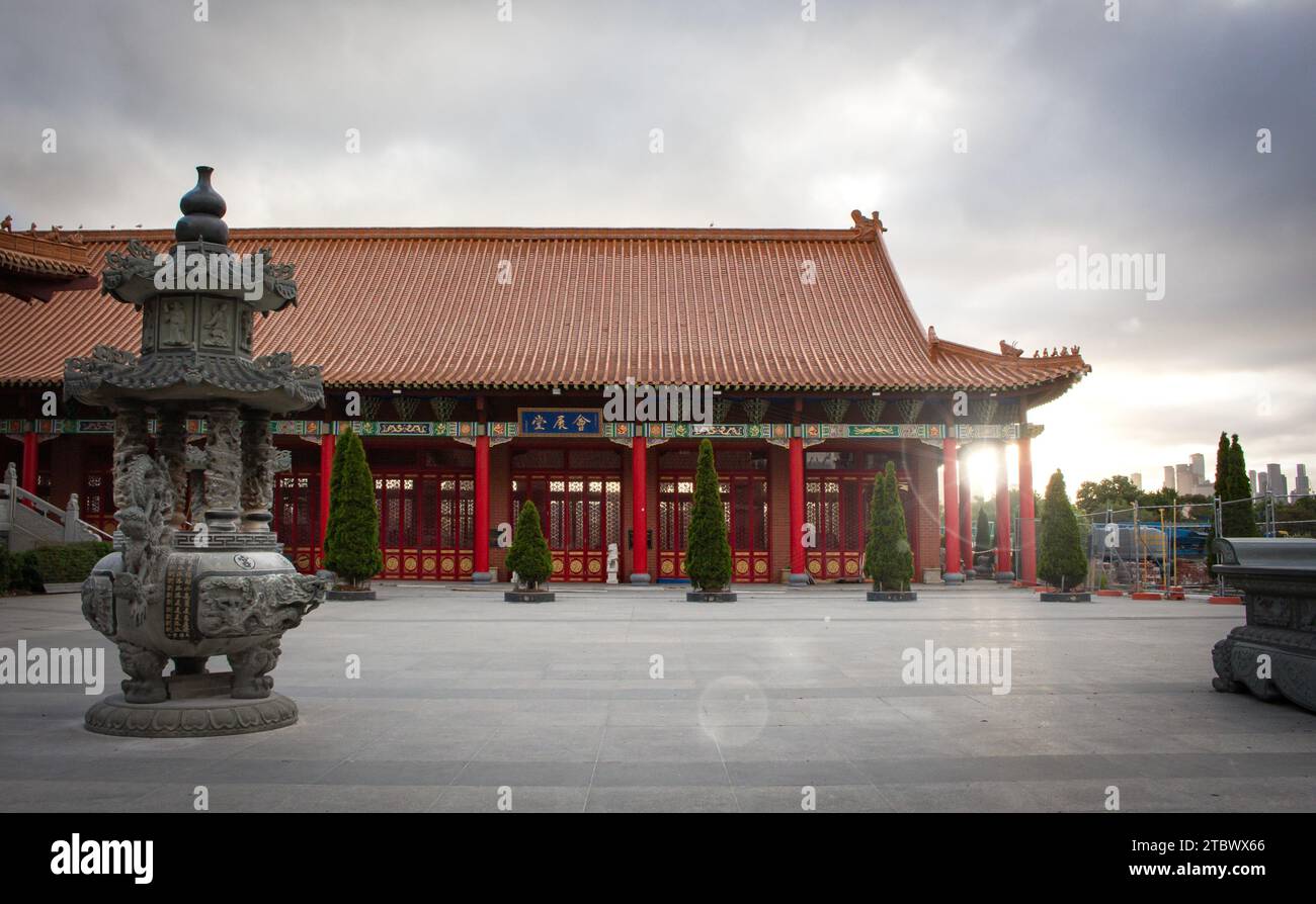 Chinese temple China town Melbourne- The text translation is: " HALL ...