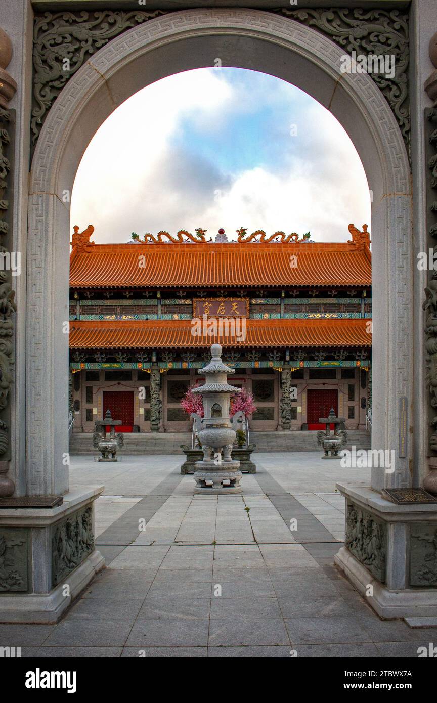 Chinese temple China town Melbourne- The text translation is: " HALL ...