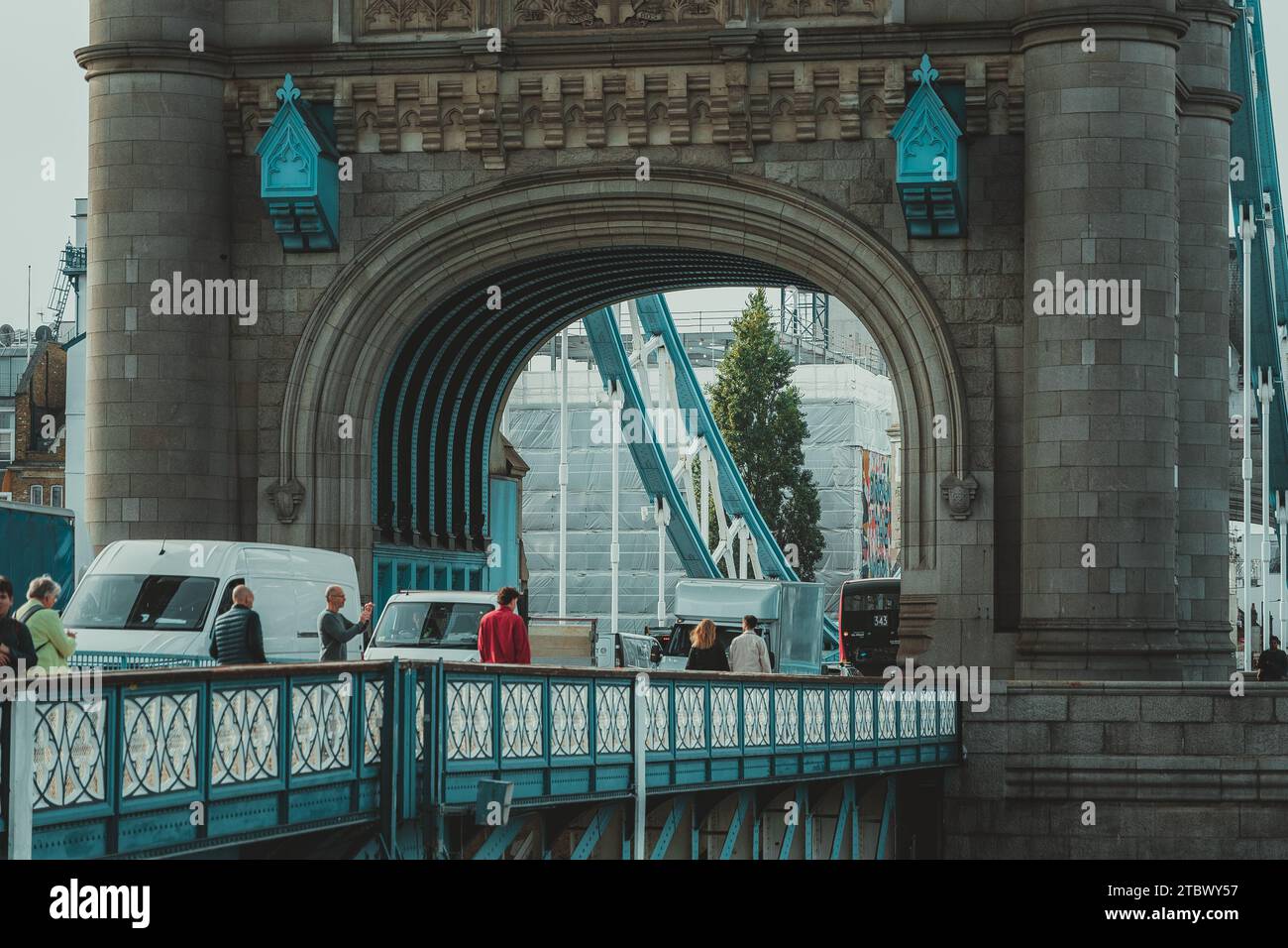 London, UK, October 09, 2023. People walking on Tower Bridge; This is ...
