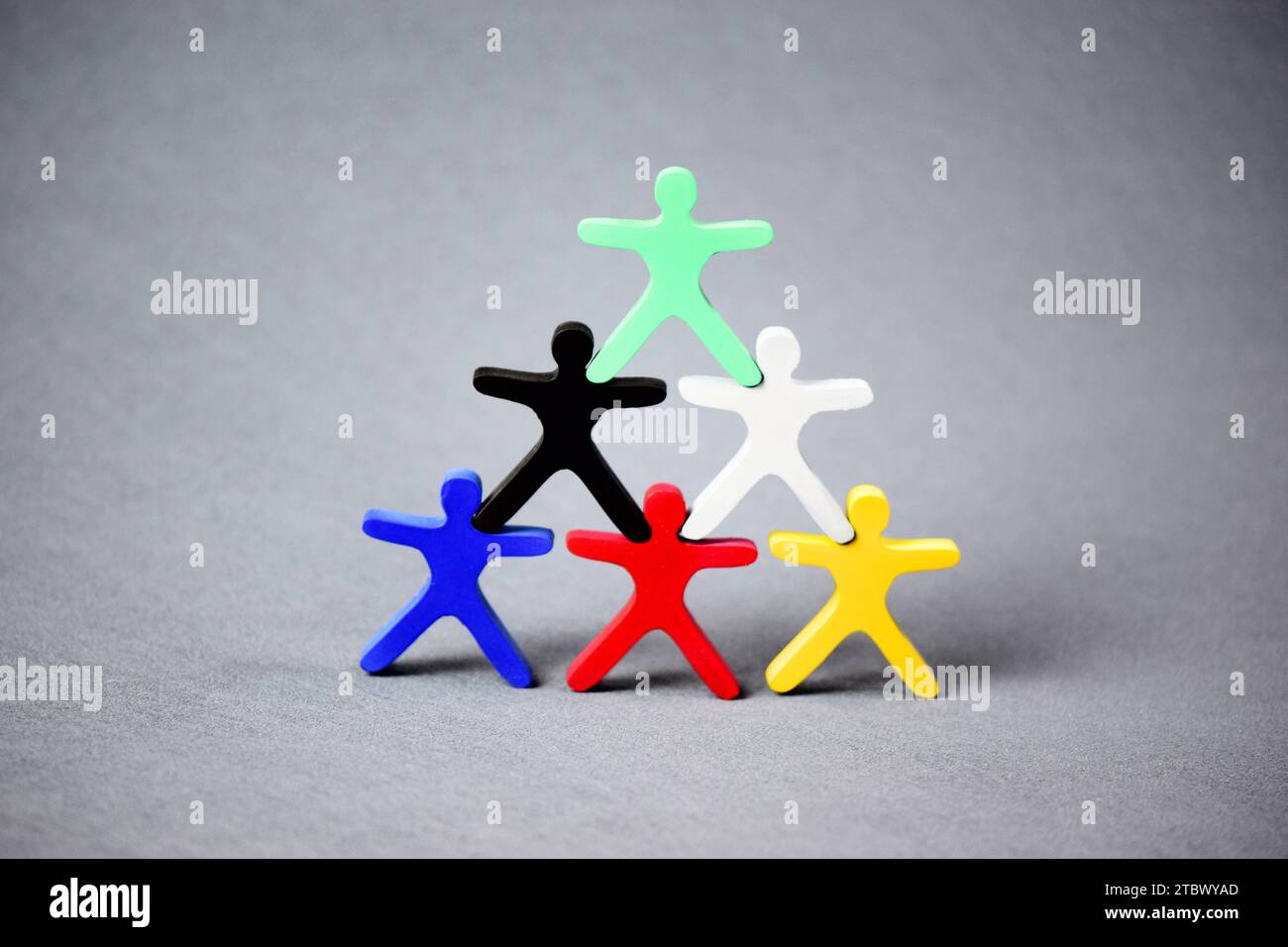 This photo is about teamwork. Each color represents a person of a ...