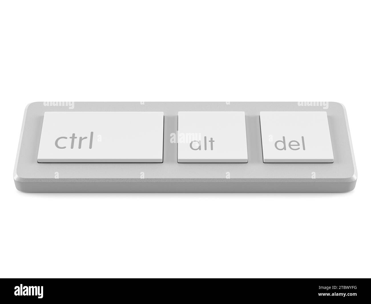 Mini keyboard ctr alt del on a white background. 3d illustration Stock ...
