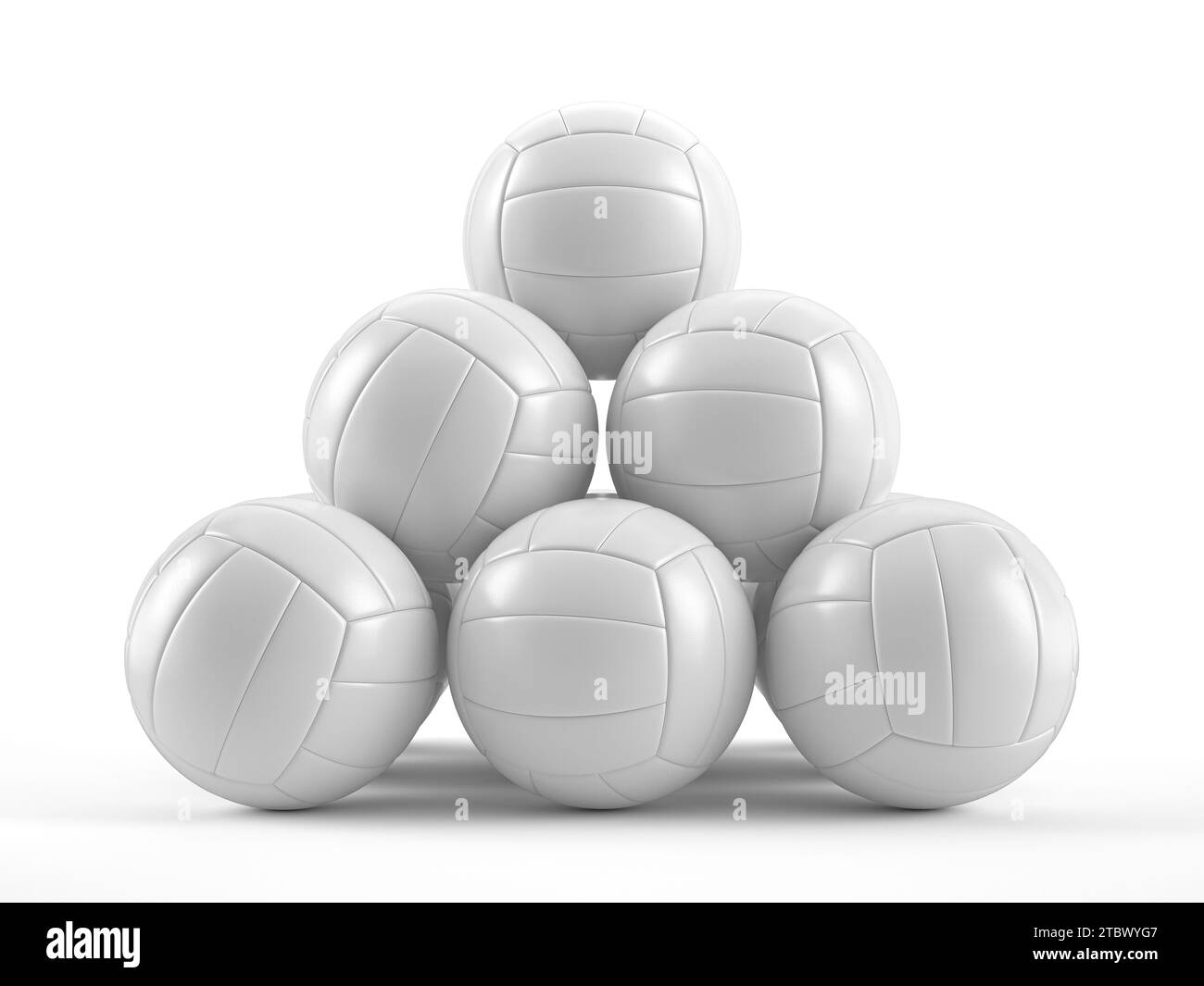 Pyramid formed by volleyball balls. 3d illustrration Stock Photo - Alamy