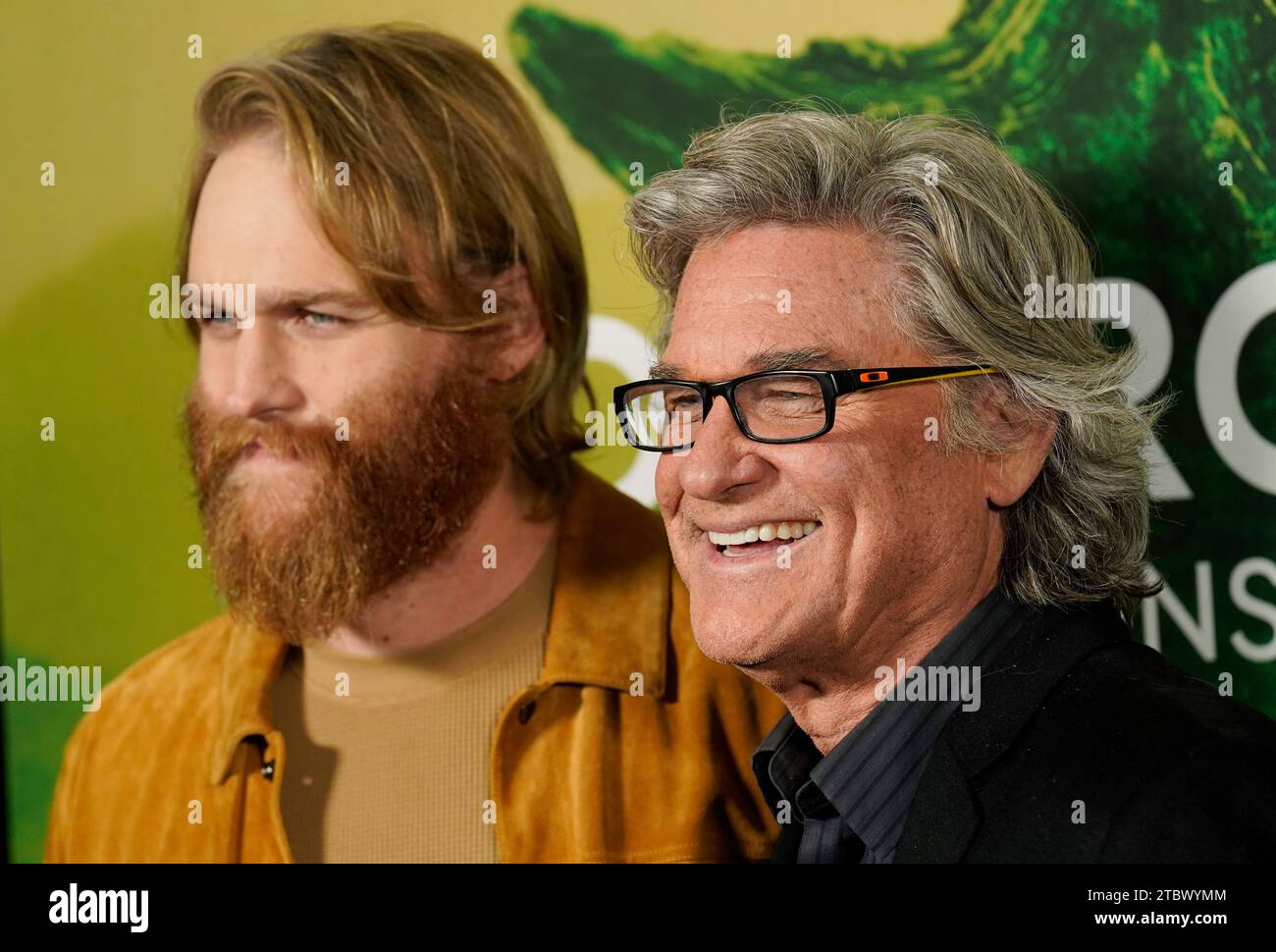 Wyatt Russell, left, and his father Kurt Russell pose together at the ...