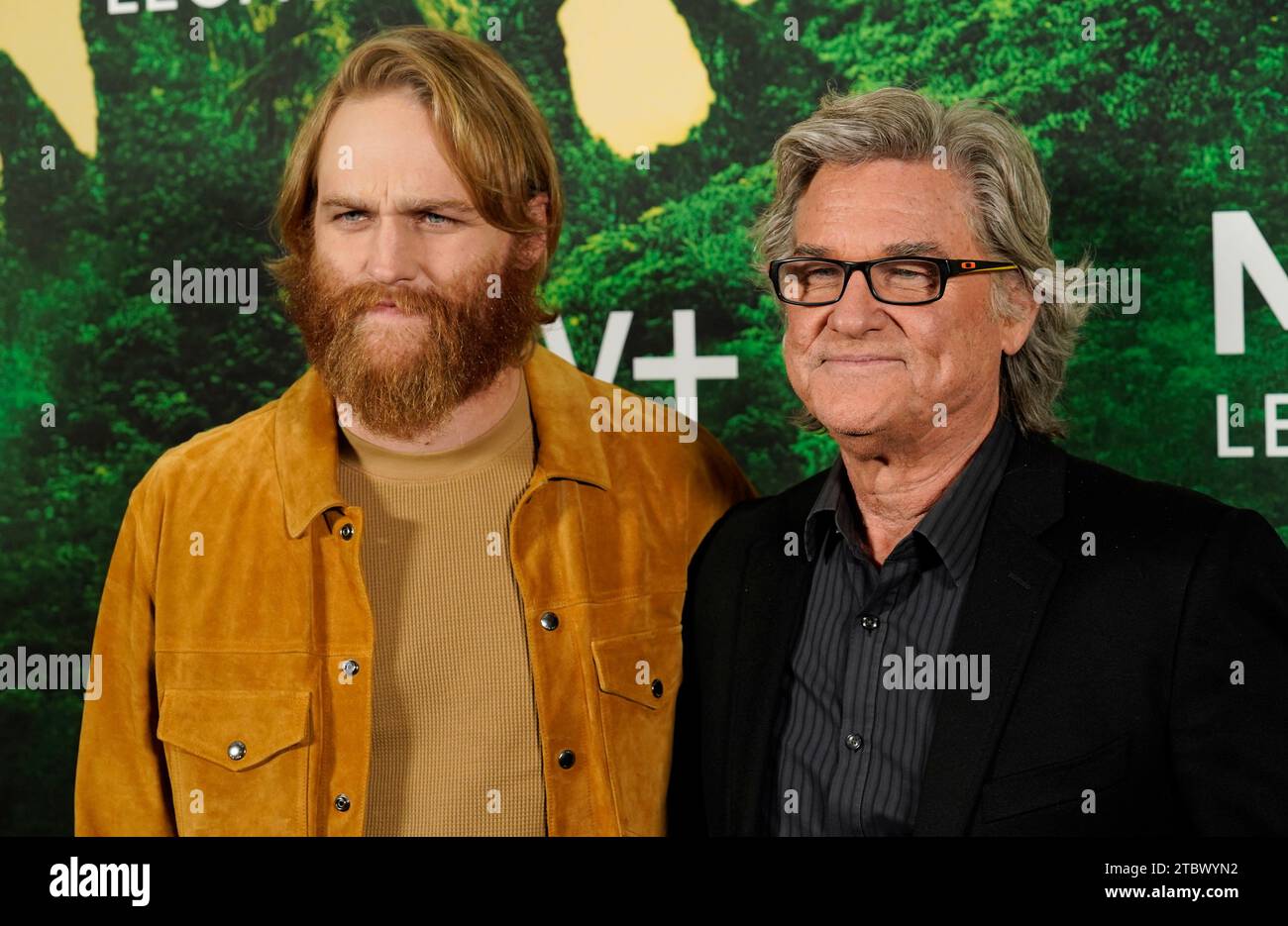 Wyatt Russell, left, and his father Kurt Russell pose together at the ...