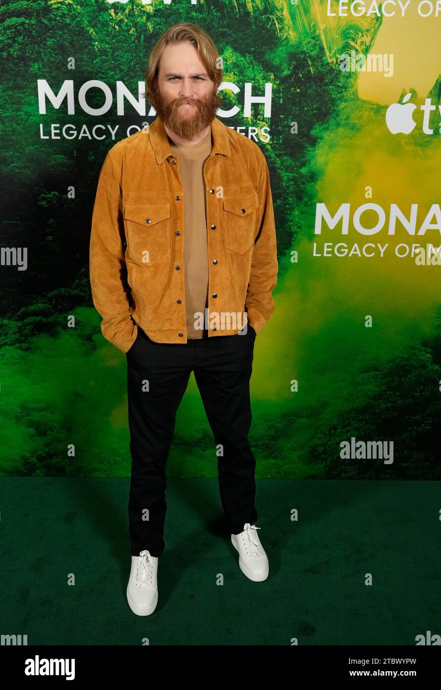 Wyatt Russell poses at the premiere of the Apple TV+ streaming series ...