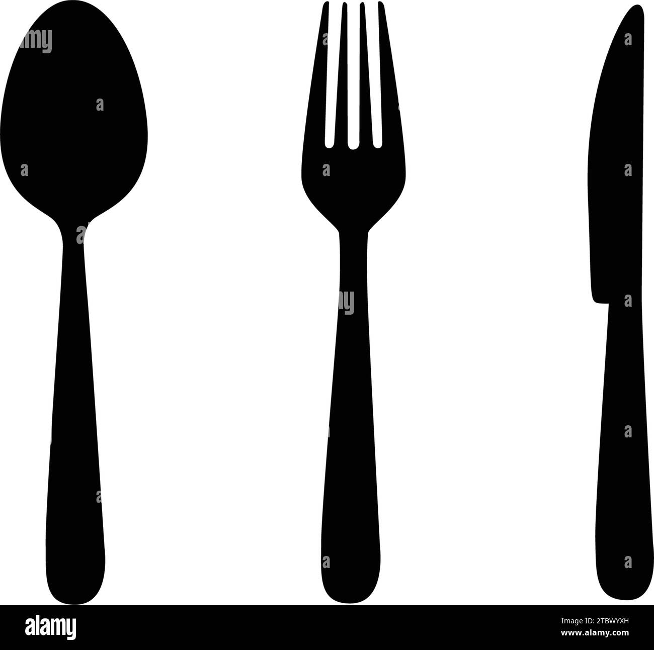 Spoon Fork And Knife Vector Icon Stock Vector Image & Art - Alamy
