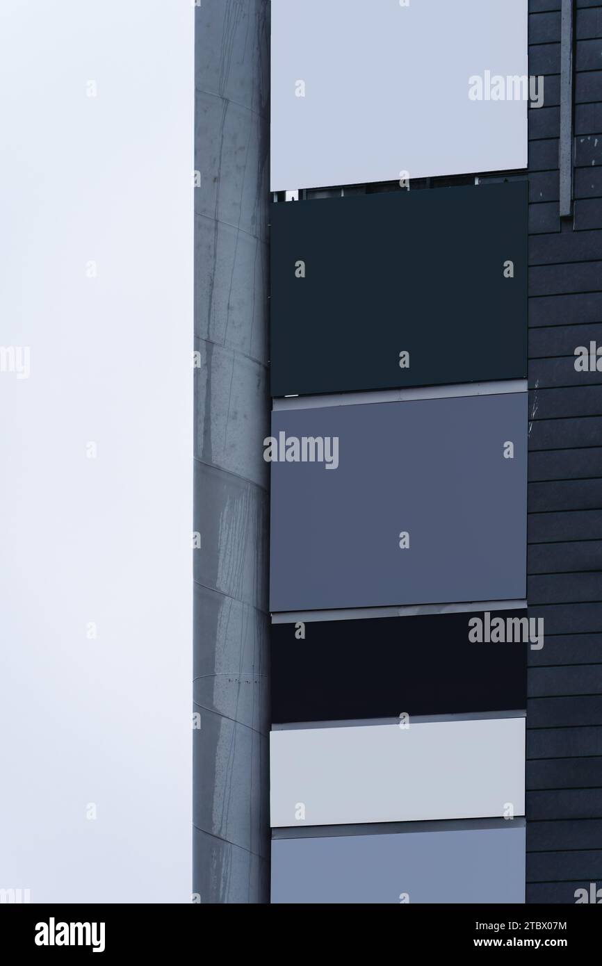 Close up of pylon outside the mall, with multiple empty signs of ...