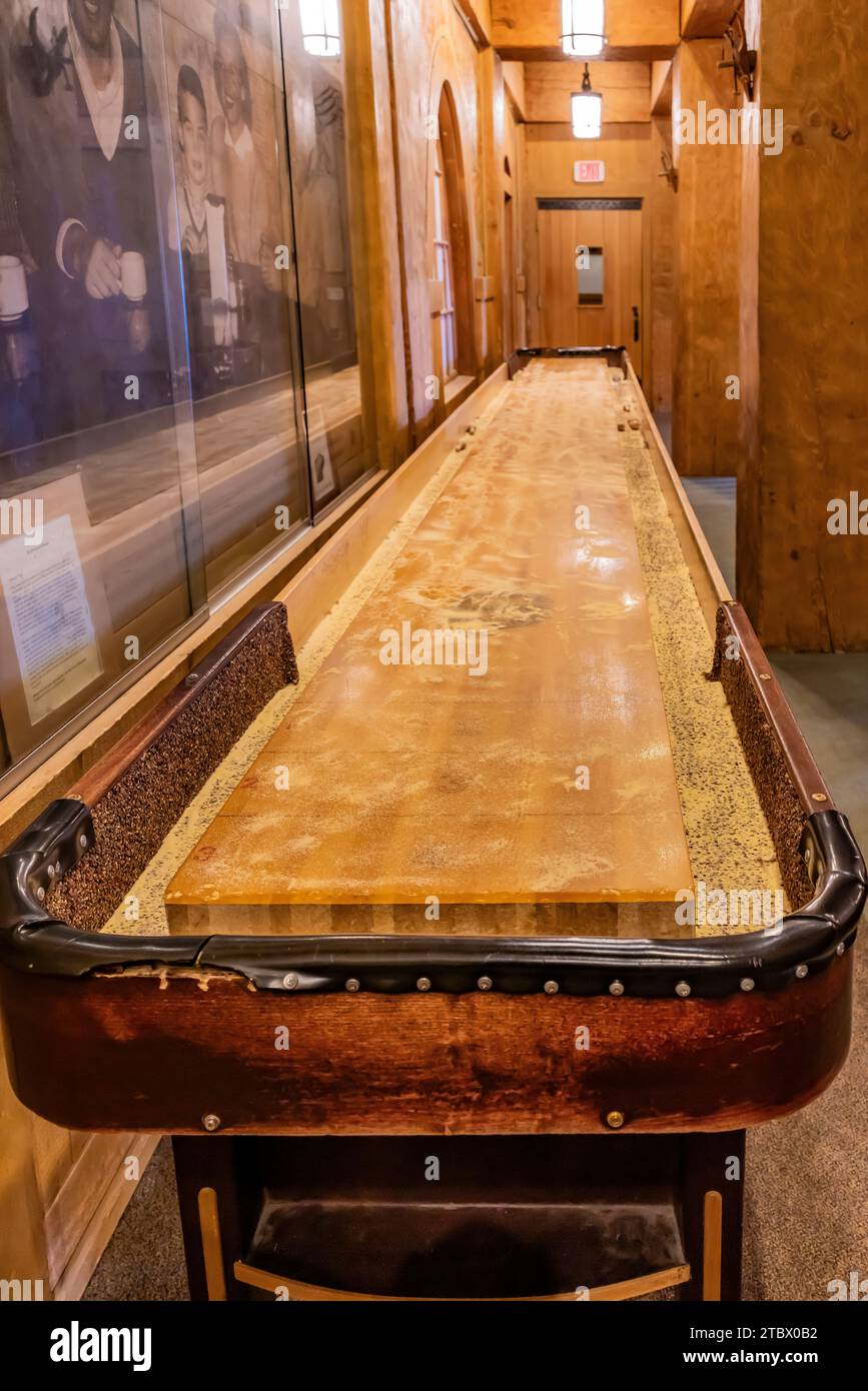 Shuffle Bowling game table in Timberline Lodge on Mt. Hood, Mt. Hood ...