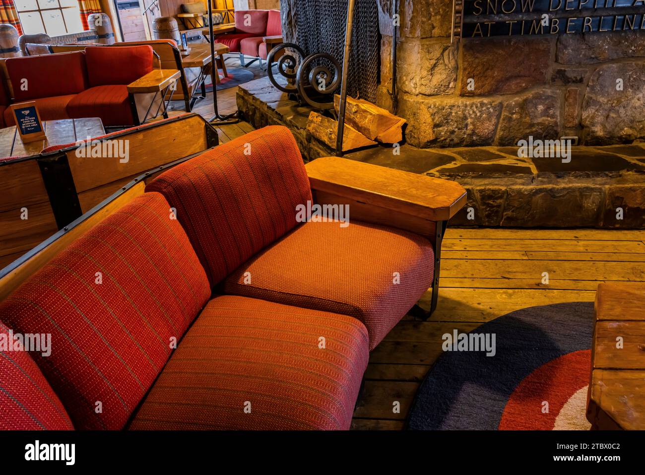 Main Lobby in Timberline Lodge on Mt. Hood, Mt. Hood National Forest ...