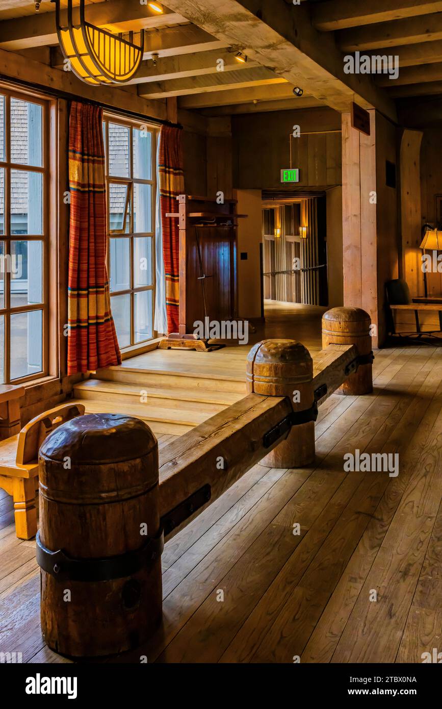A lounge area in Timberline Lodge on Mt. Hood, Mt. Hood National Forest ...