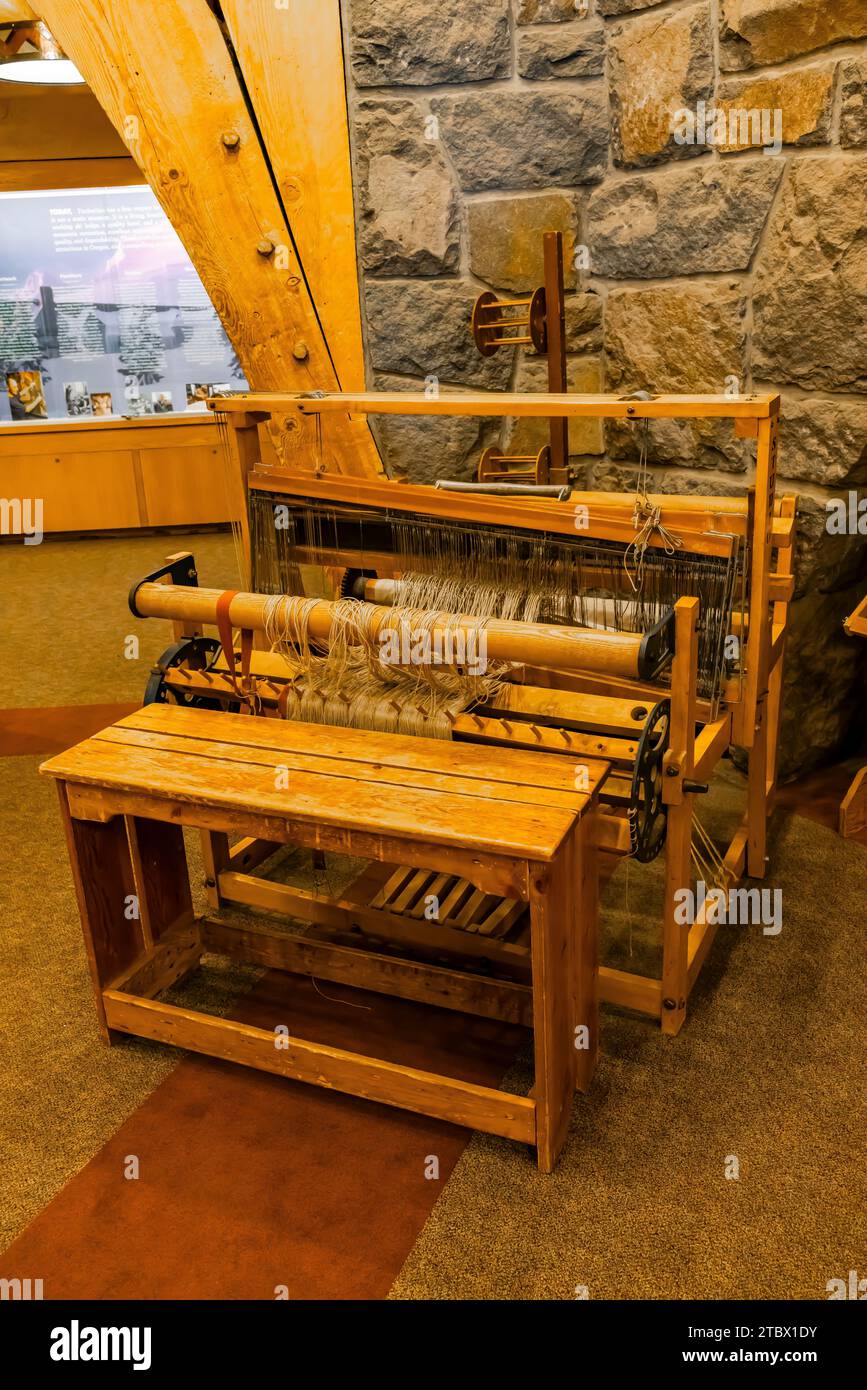 Loom like ones used historically to create woven fabrics for interior ...