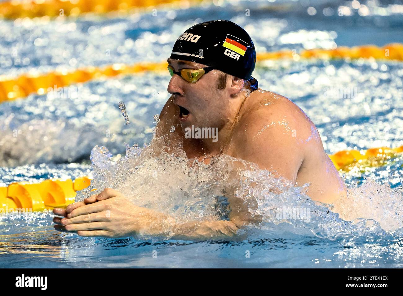 Marco Koch of Germany competes in the 200m Breaststroke Men Semifinals ...