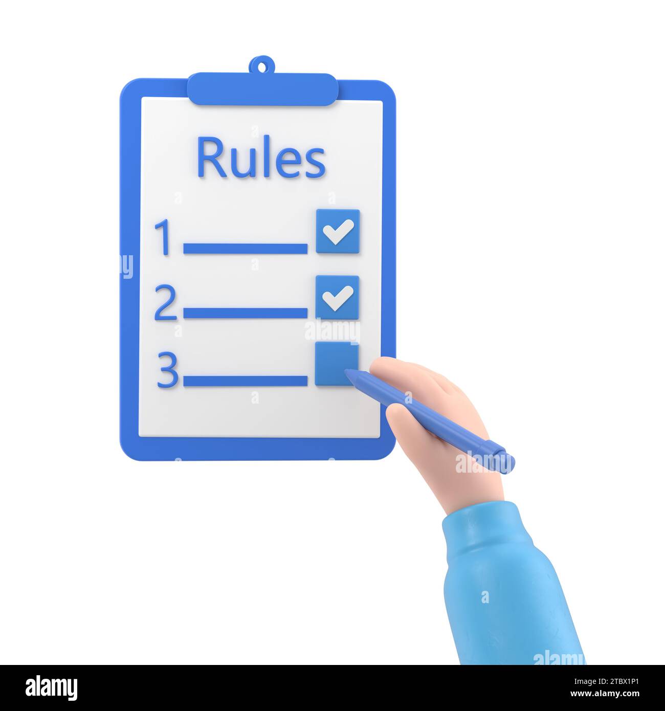 Rules concept. Businessman holding in hand clipboard with regulations ...