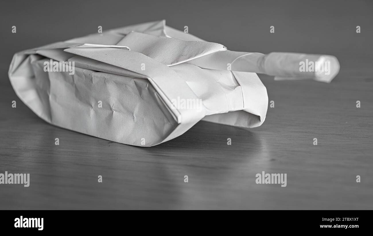 Beautiful isolated close up image of an origami model made with white ...