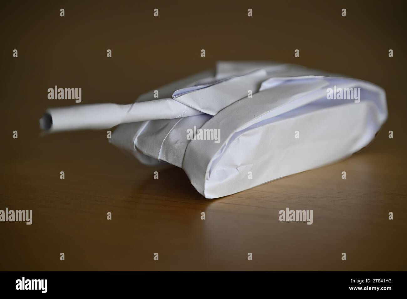 Beautiful isolated close up image of an origami model made with white ...