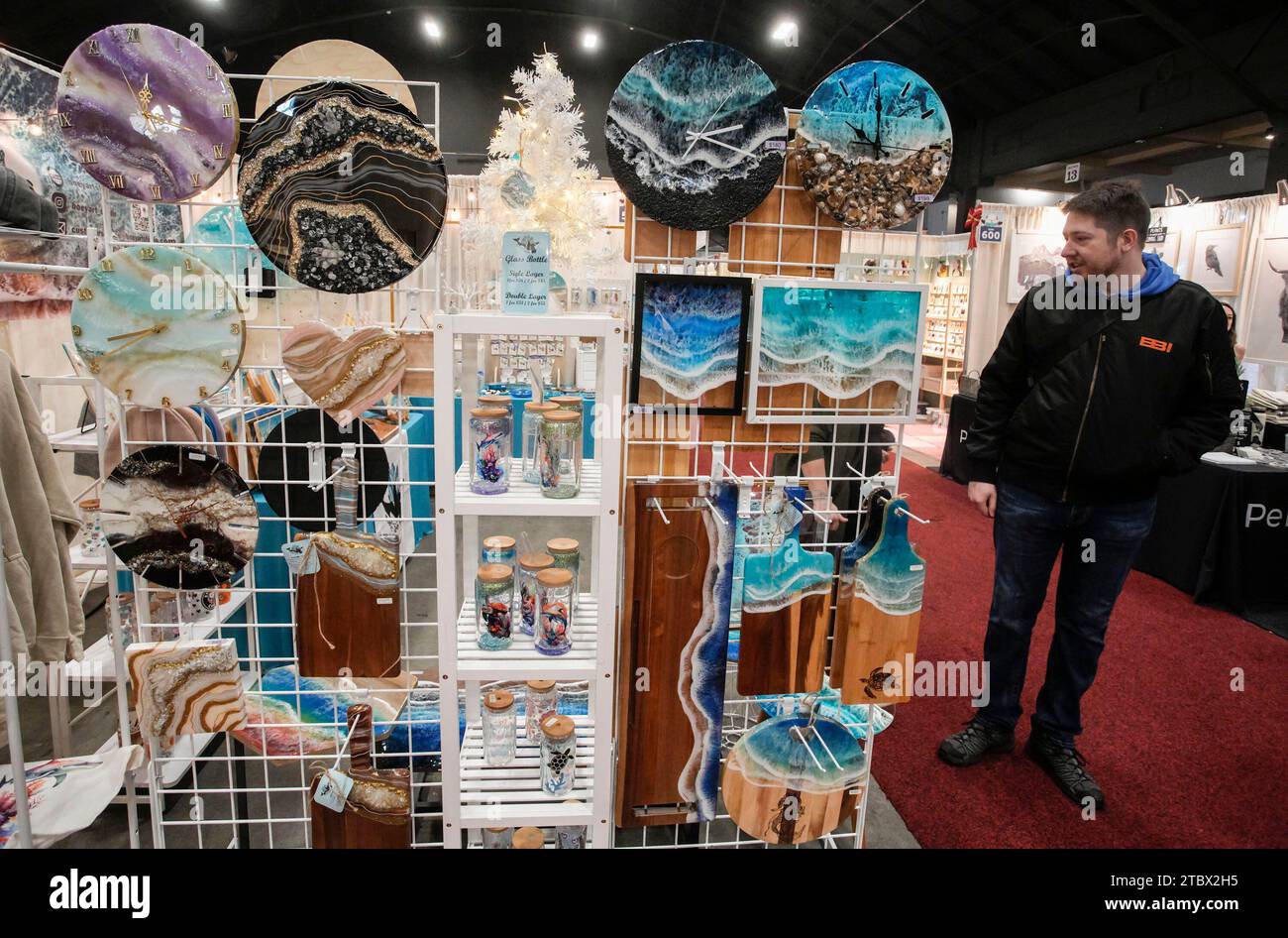 Vancouver, Canada. 8th Dec, 2023. A person visits the Make It show in ...