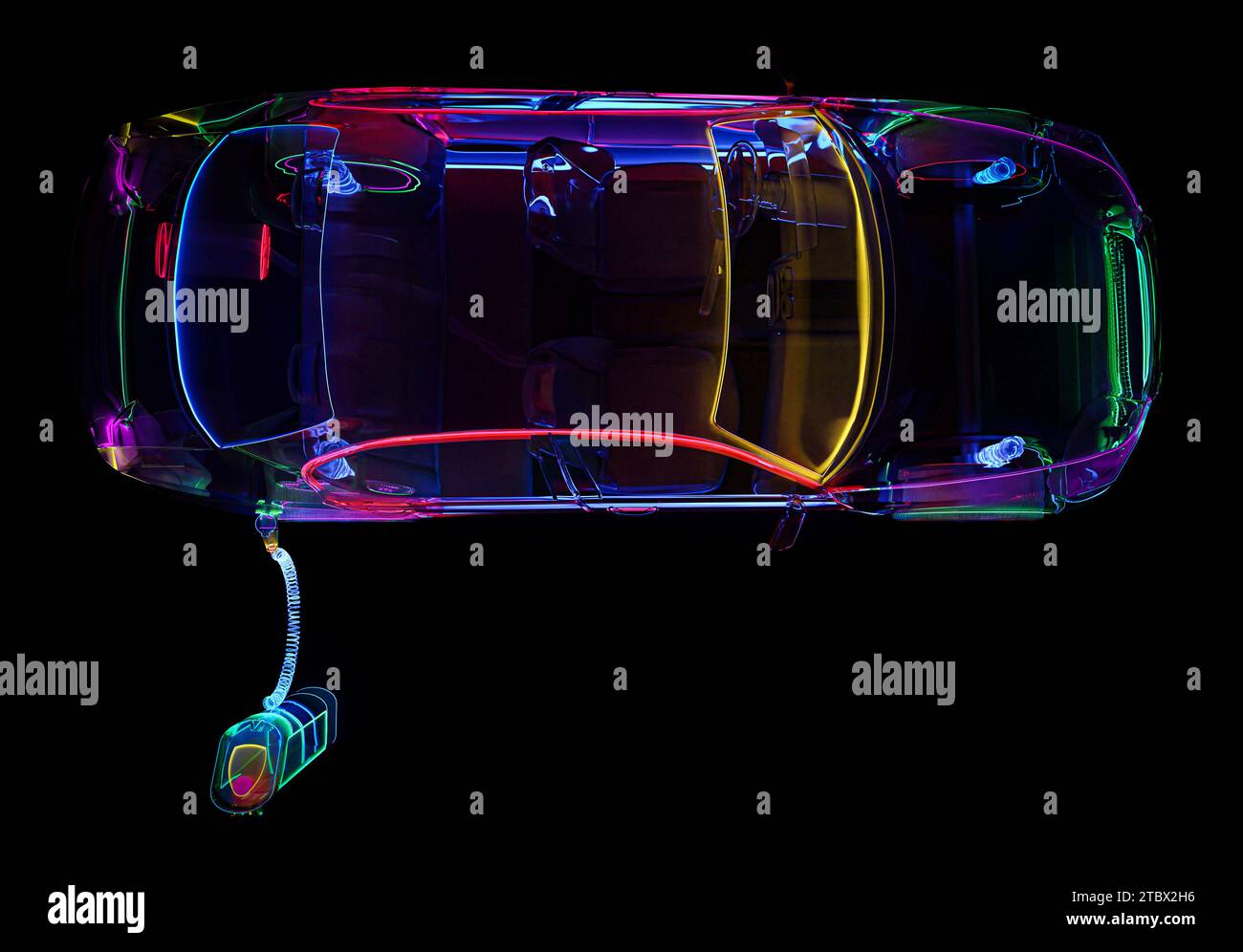 Glass Glowing Electric Car Charging Stock Photo - Alamy