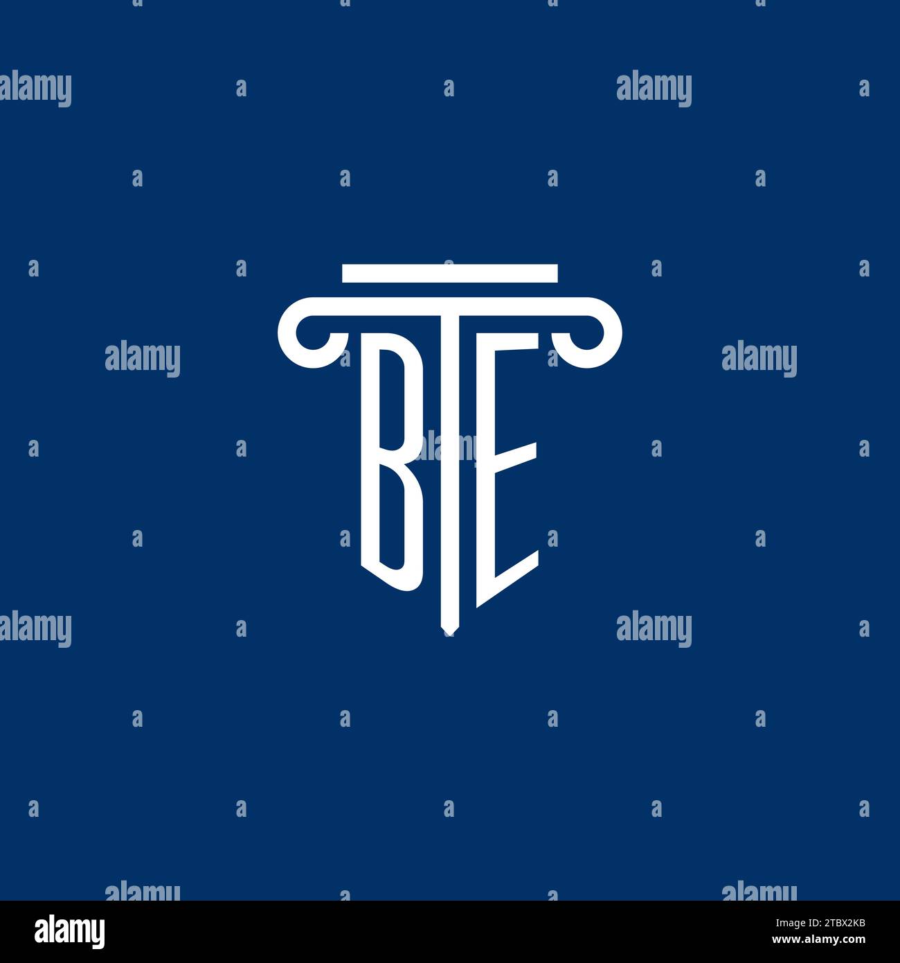 BE initial logo monogram with simple pillar icon design Stock Vector ...