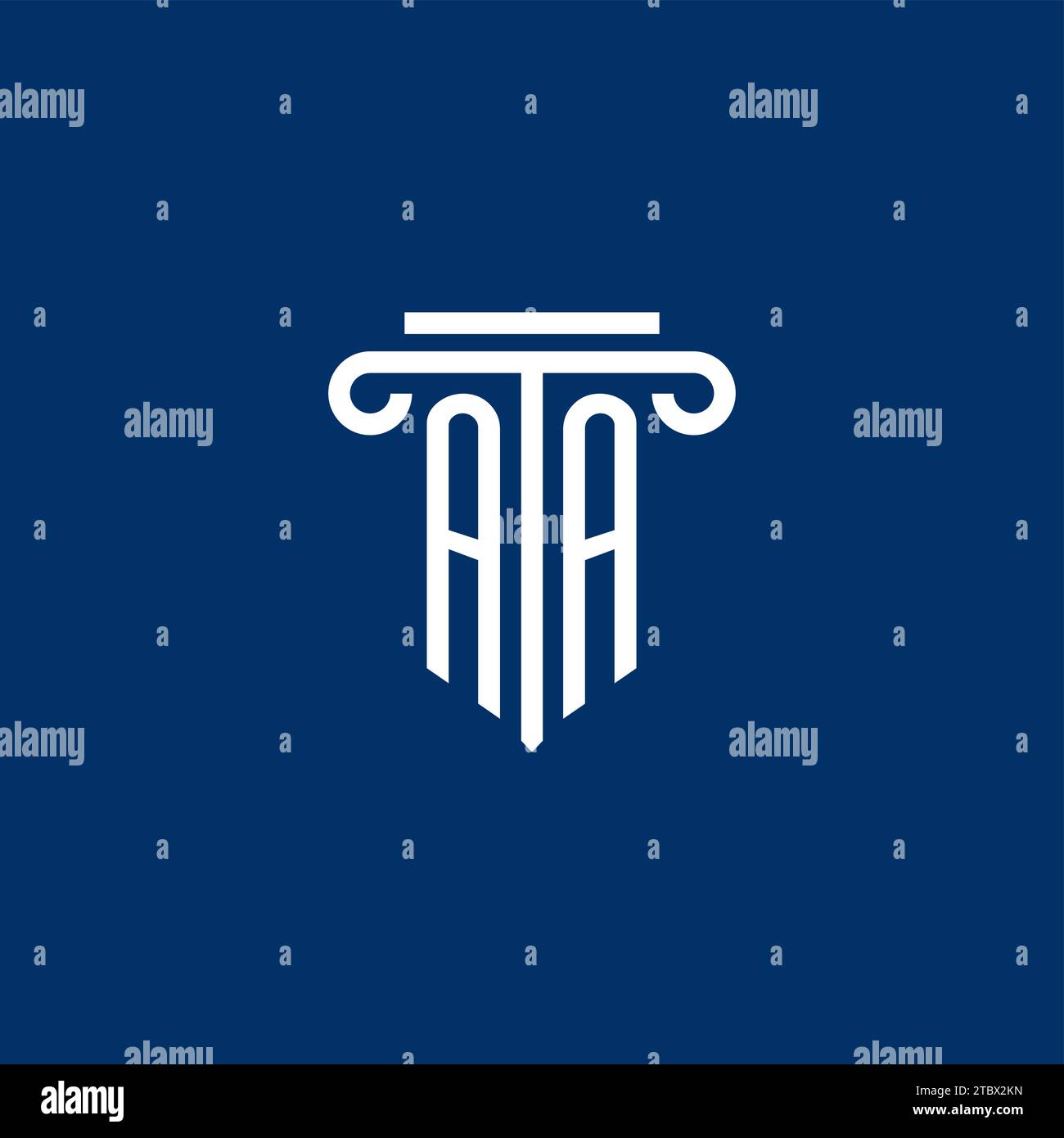 AA initial logo monogram with simple pillar icon design Stock Vector ...