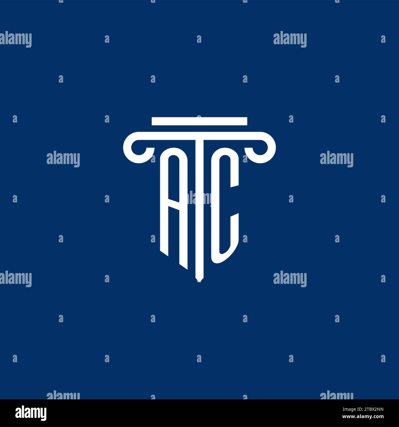 AC initial logo monogram with simple pillar icon design Stock Vector ...