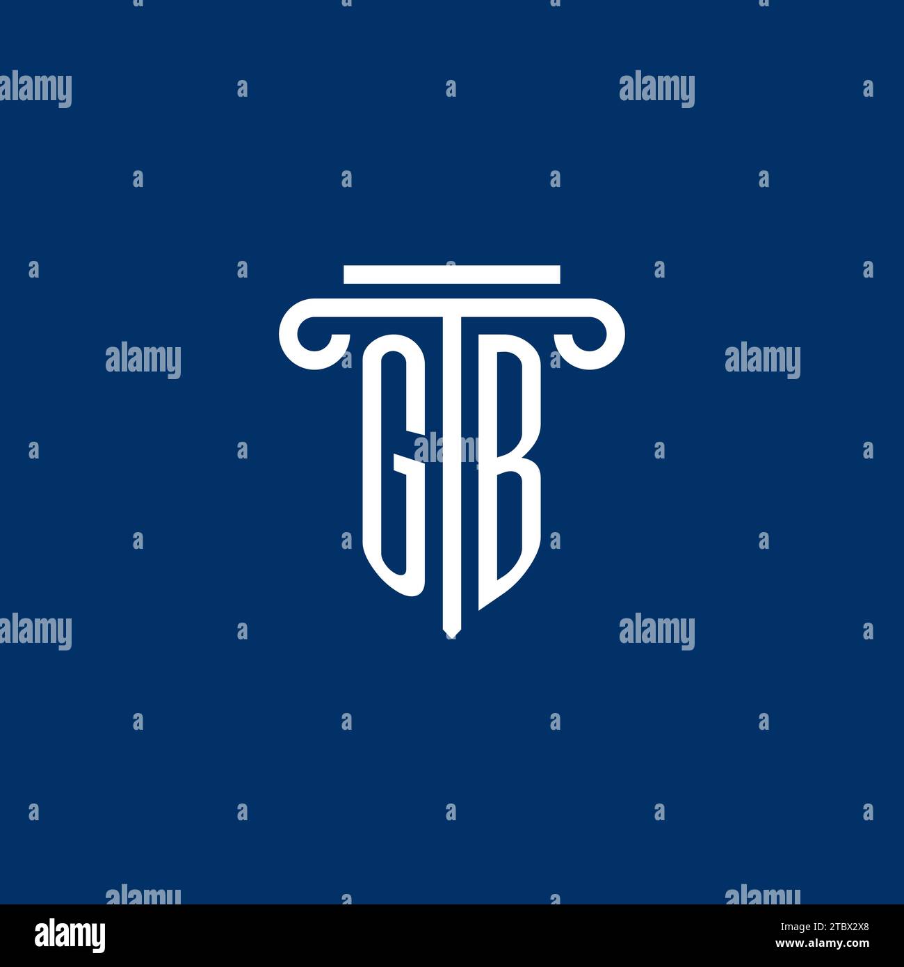 GB initial logo monogram with simple pillar icon design Stock Vector ...