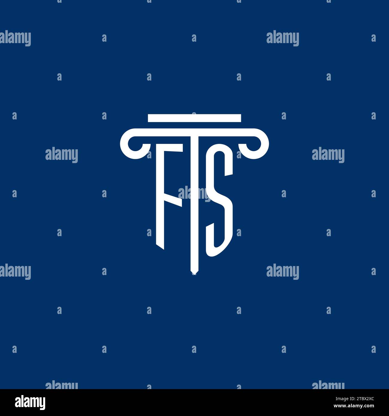 FS initial logo monogram with simple pillar icon design Stock Vector ...