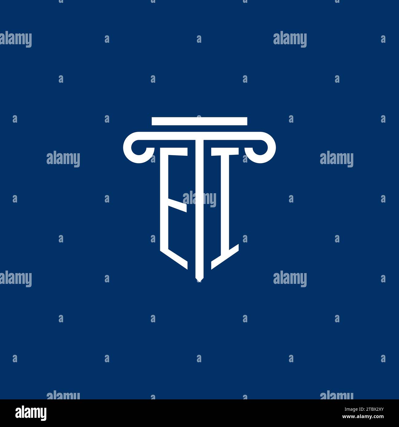 EI initial logo monogram with simple pillar icon design Stock Vector ...